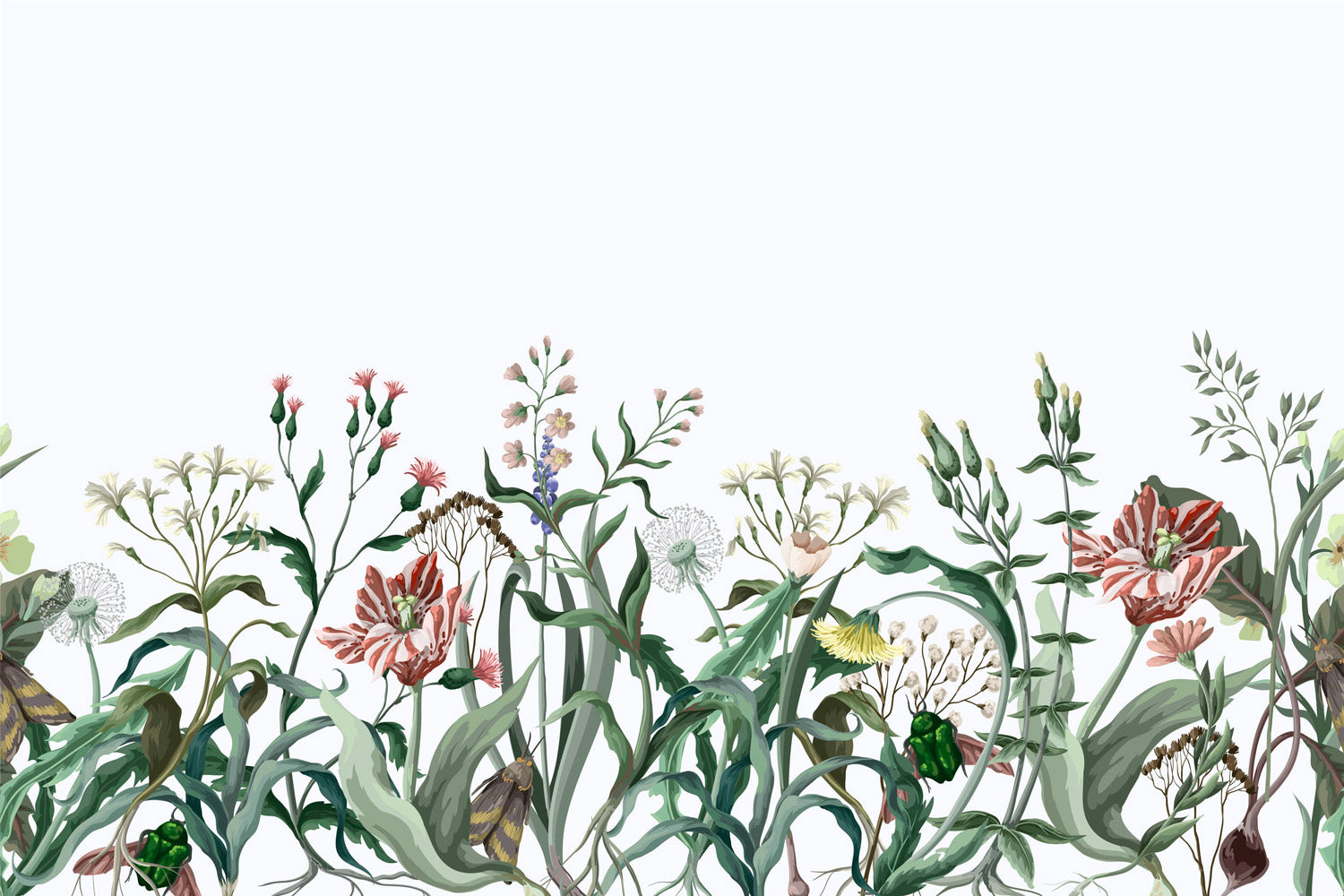 Wild Flowers Botanical Wall Mural | Eazywallz