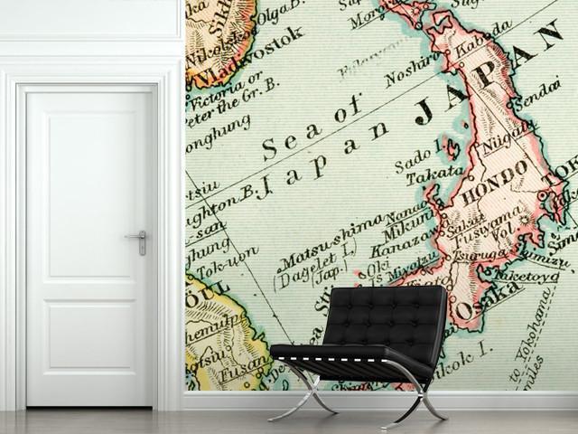 1907 Vintage Japan Map Wall Mural | Eazywallz