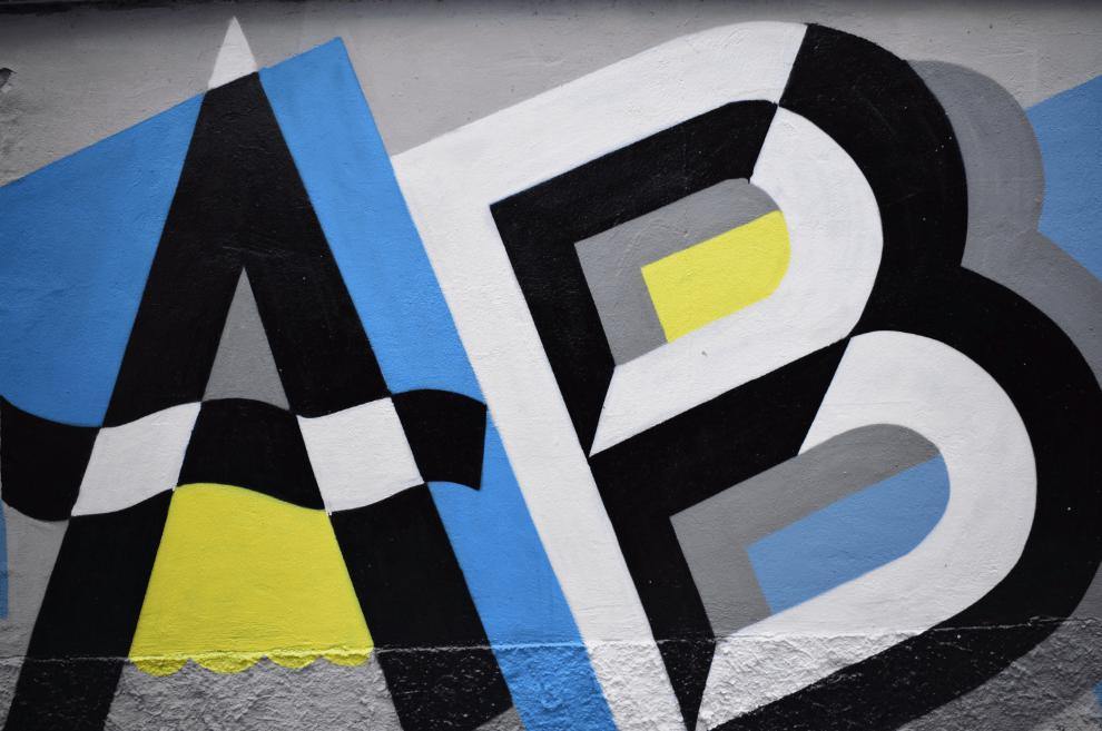 A & B Street Art Wall Mural - Urban Wall Mural | Eazywallz
