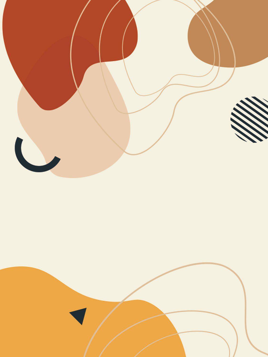 Abstract Earth Tone Shapes 7 Mural - Wallpaper Mural - Eazywallz