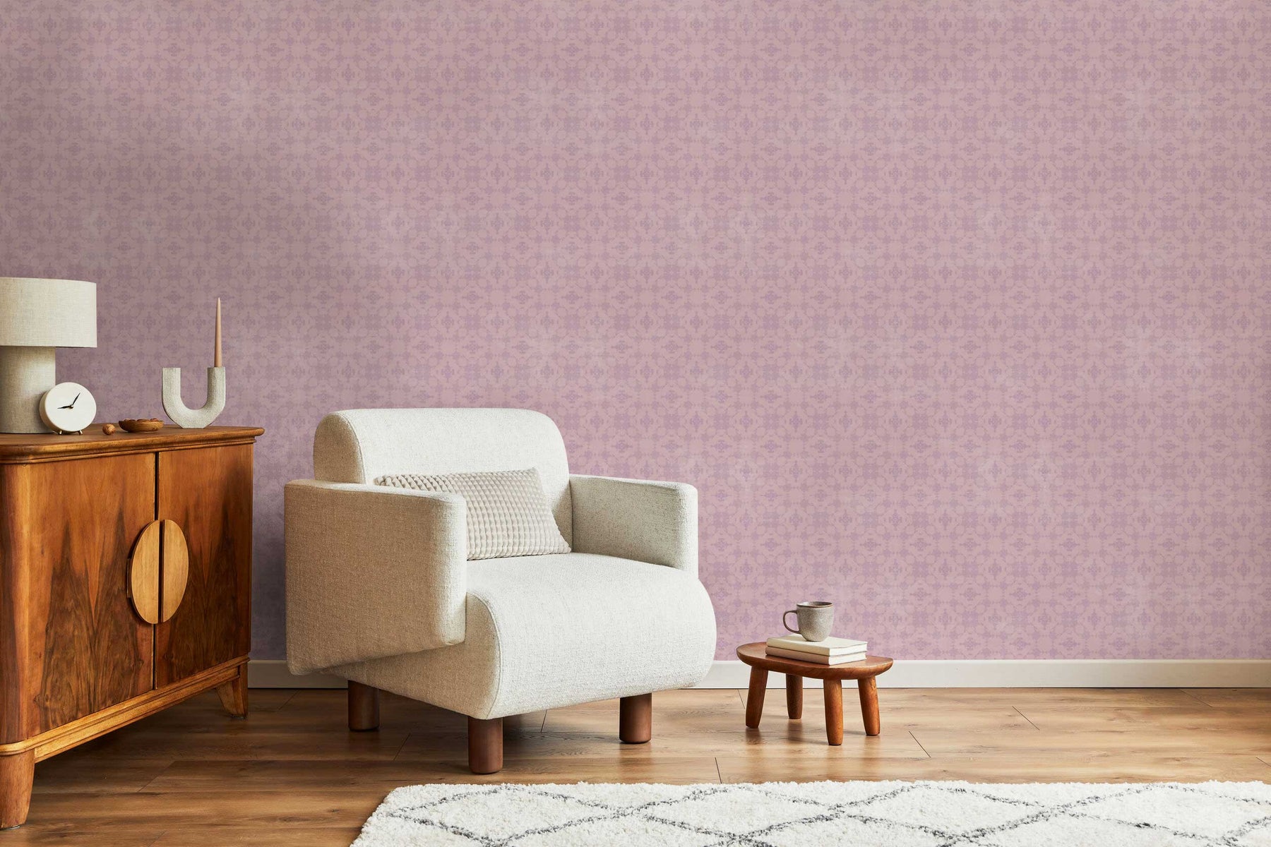 Anna's Vintage Lavender Boudoir Wallpaper - Eazywallz