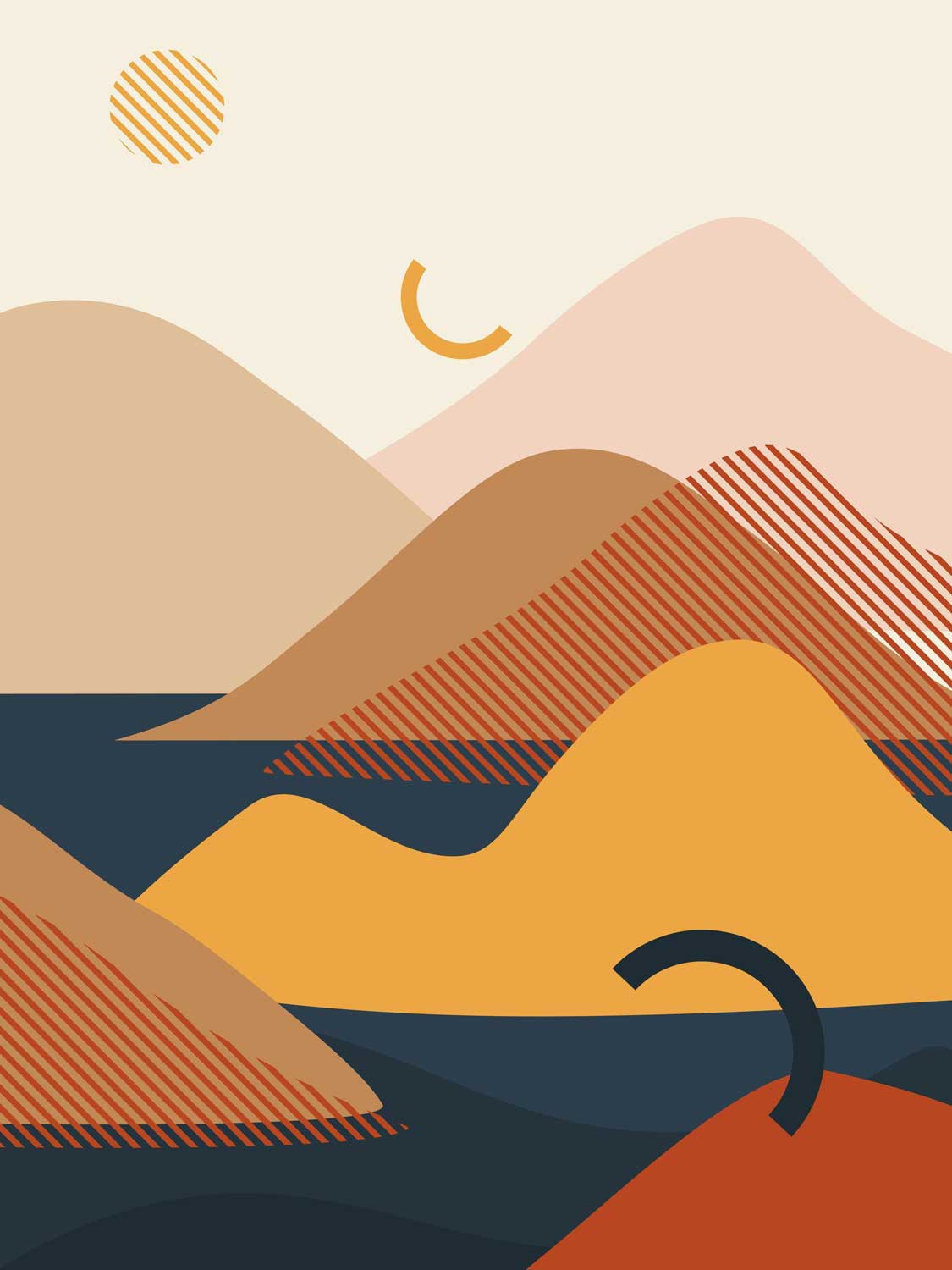 Grand Abstract Ocean Landscape Mural Wallpaper - Eazywallz