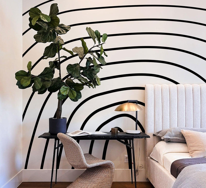 Hand Drawn Lines 2 Wall Mural - Abstract Wallpaper Murals - Eazywallz