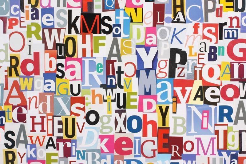 Letters Collage Wall Mural | Eazywallz