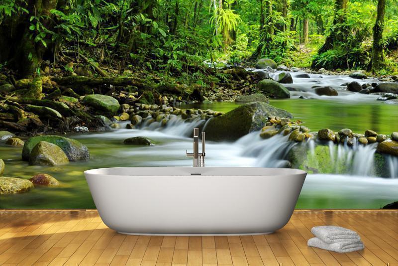 Mountain stream in a forest Wall Mural | Nature Murals | Eazywallz