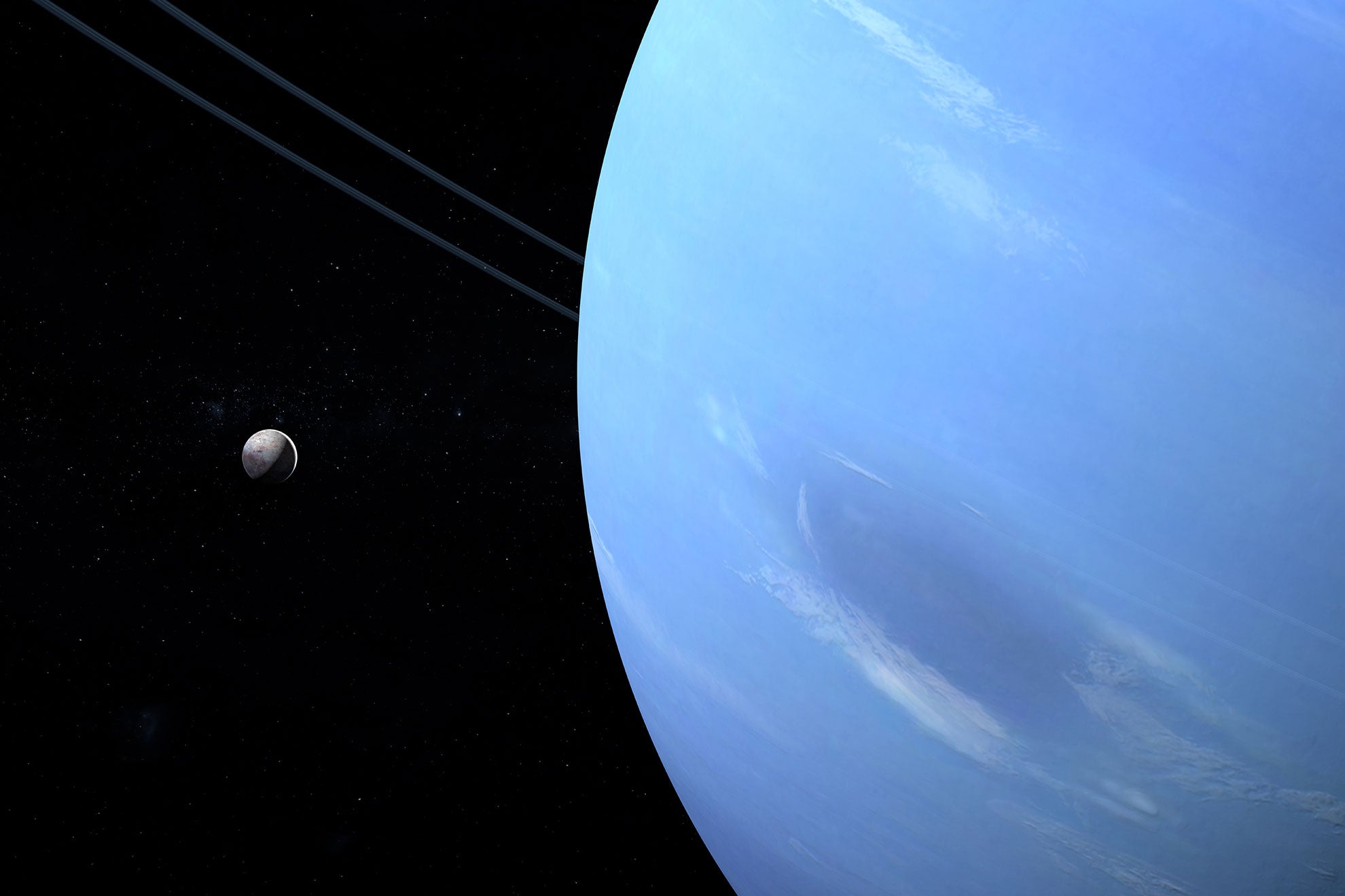 Neptune Wall Mural - Space Wall Mural - Eazywallz