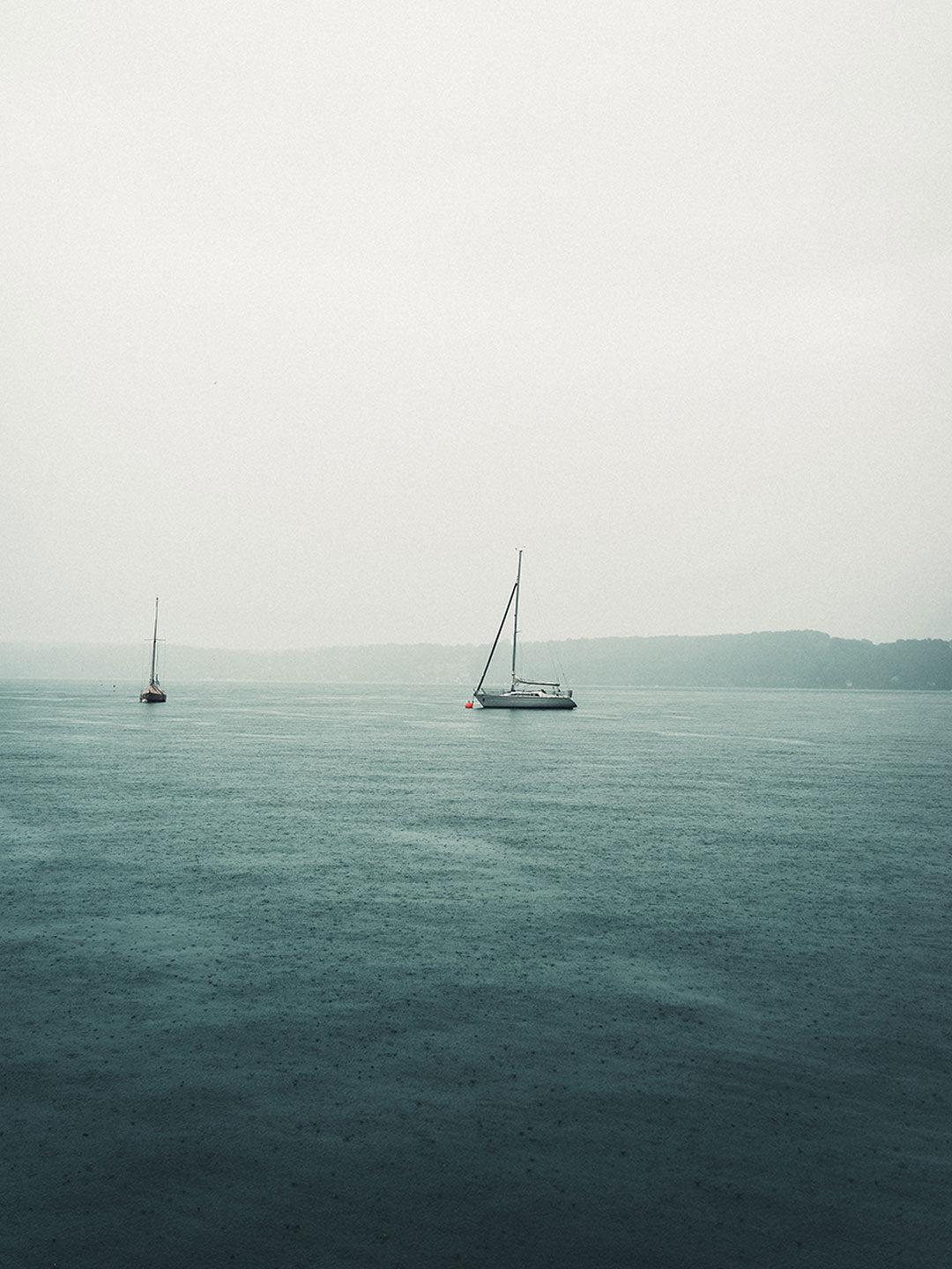 Overcast Sailing Wall Mural | Sailing Wall Murals | Eazywallz