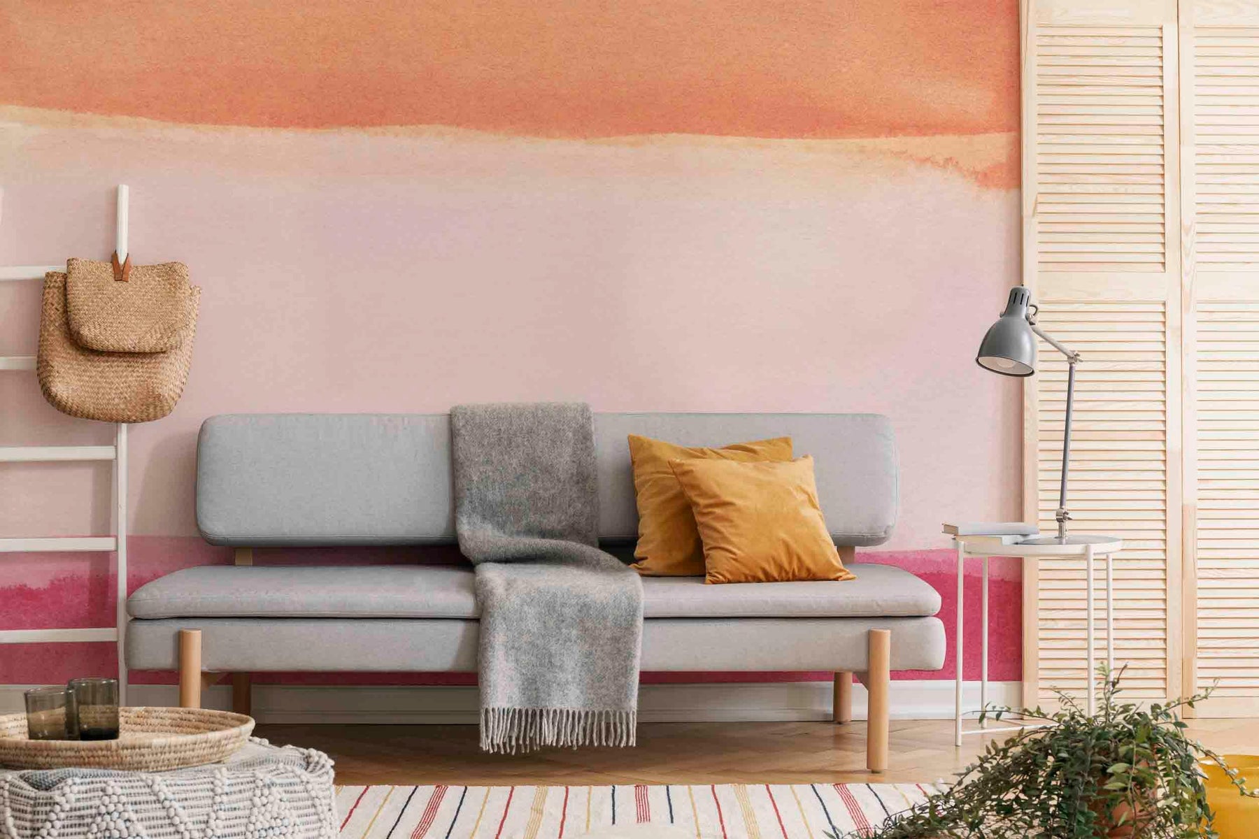 Summer Rose Color Block Wallpaper Mural - Ombre Murals – Eazywallz