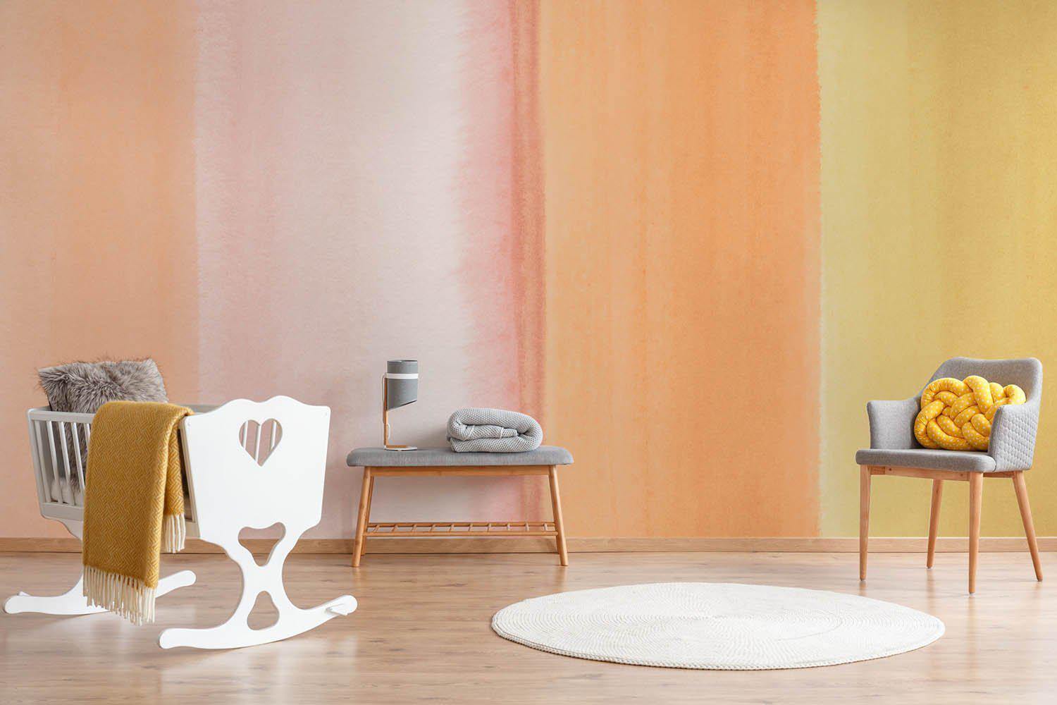 Sunrays Color Block Wall Mural - Watercolor Wall Murals - Eazywallz