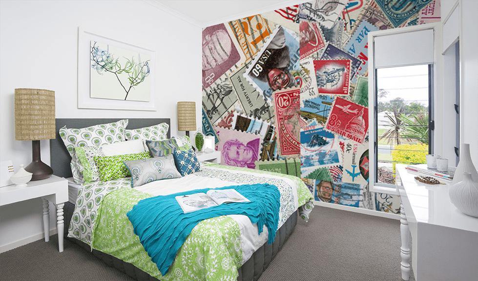 US Vintage Post Stamp Collection Wall Mural | Eazywallz