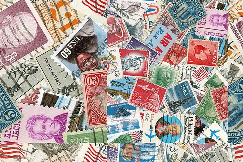 US Vintage Post Stamp Collection Wall Mural | Eazywallz
