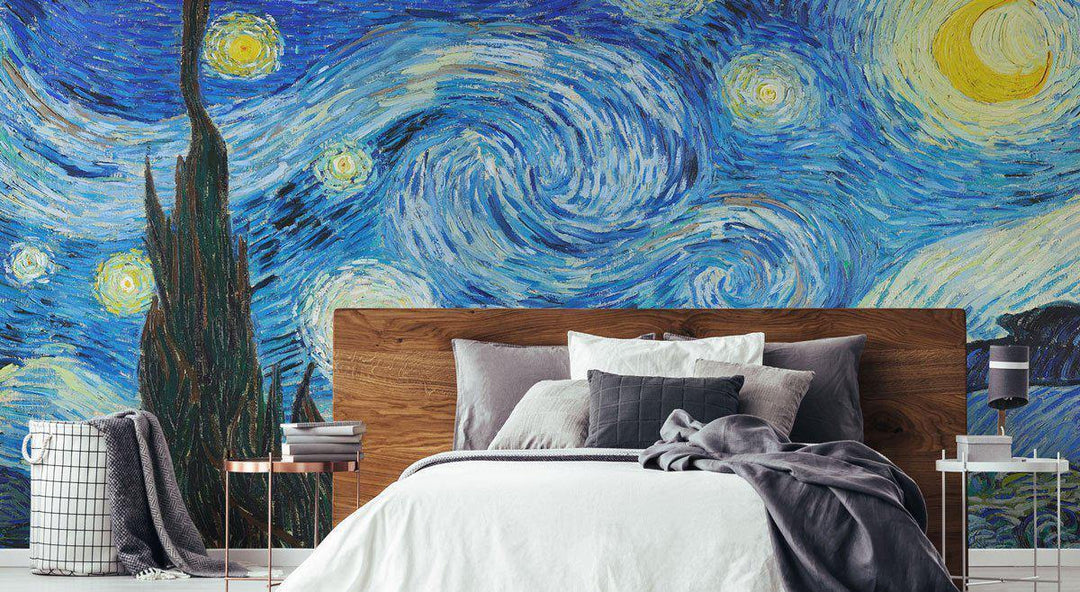 Van Gogh Starry Night Bedroom Starry Night Wall Art Large Size By