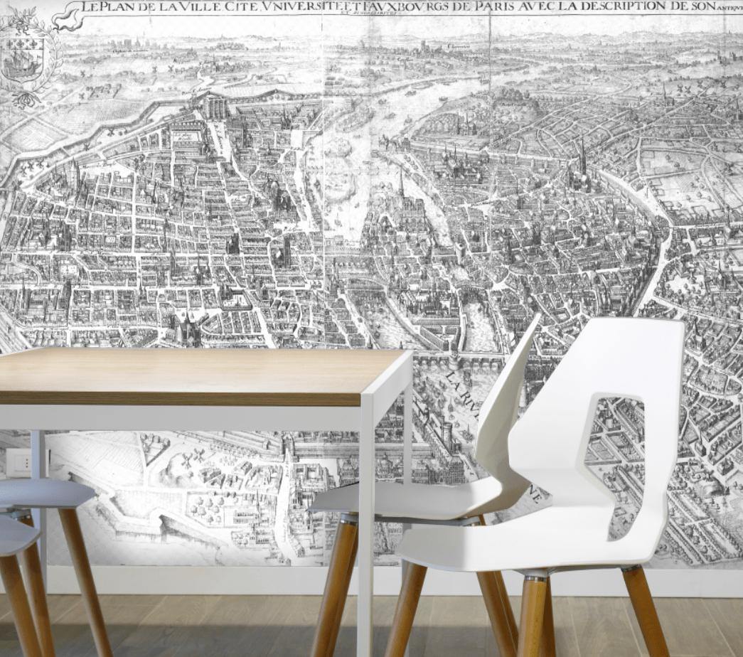Vintage 1615 Map of Paris Wall Mural | Eazywallz