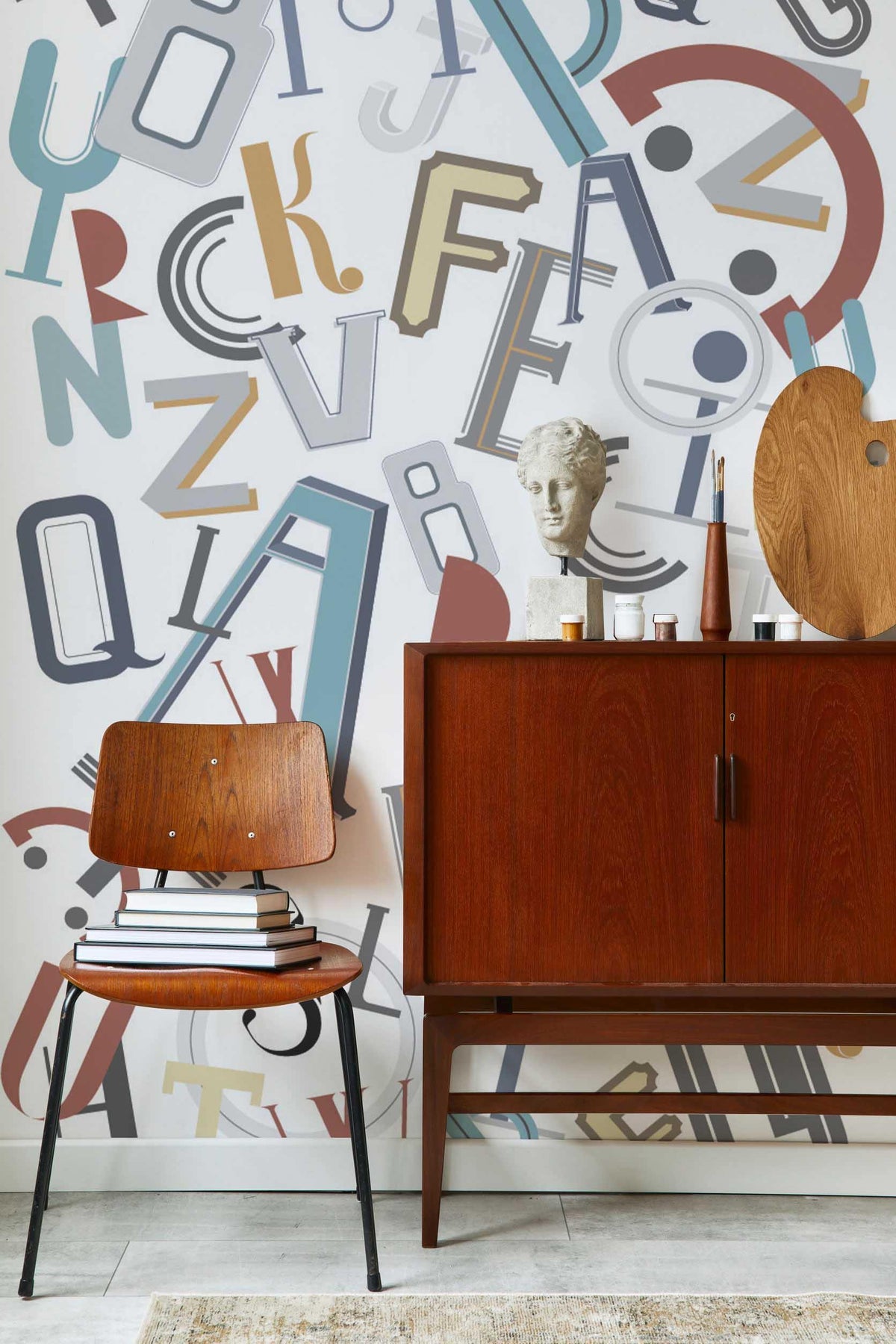 Vintage Alphabet Wallpaper Mural | Eazywallz