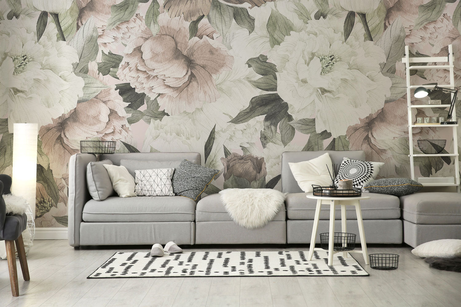 Vintage Bouquet of Peonies Wall Mural | Eazywallz