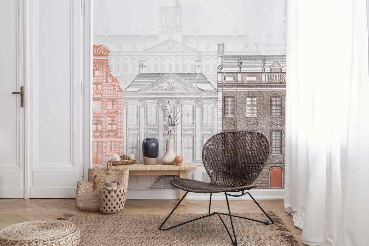 Vintage European Buildings 2 Wall Mural | Vintage Murals | Eazywallz
