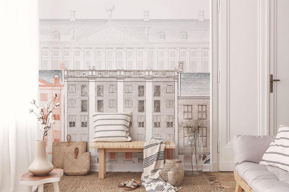 Vintage European Buildings Wall Mural | Vintage Murals | Eazywallz