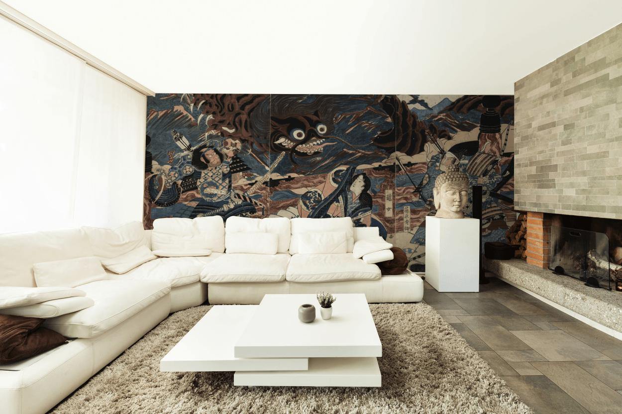 Vintage Japanese Samurai Battle Wall Mural | Eazywallz