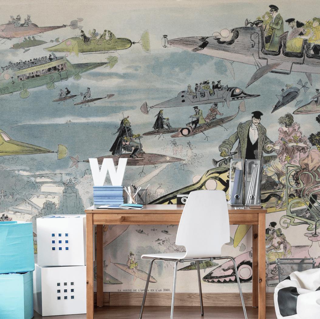 Vintage Steam Punk Wall Mural | Eazywallz