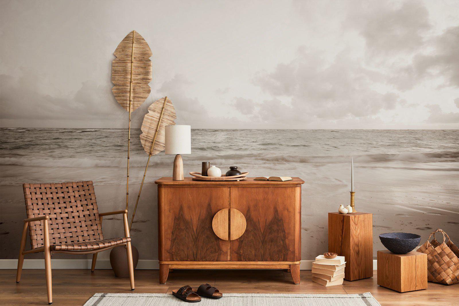 Vintage Tropical Beach Wall Mural - Beach Murals - EazyWallz – Eazywallz